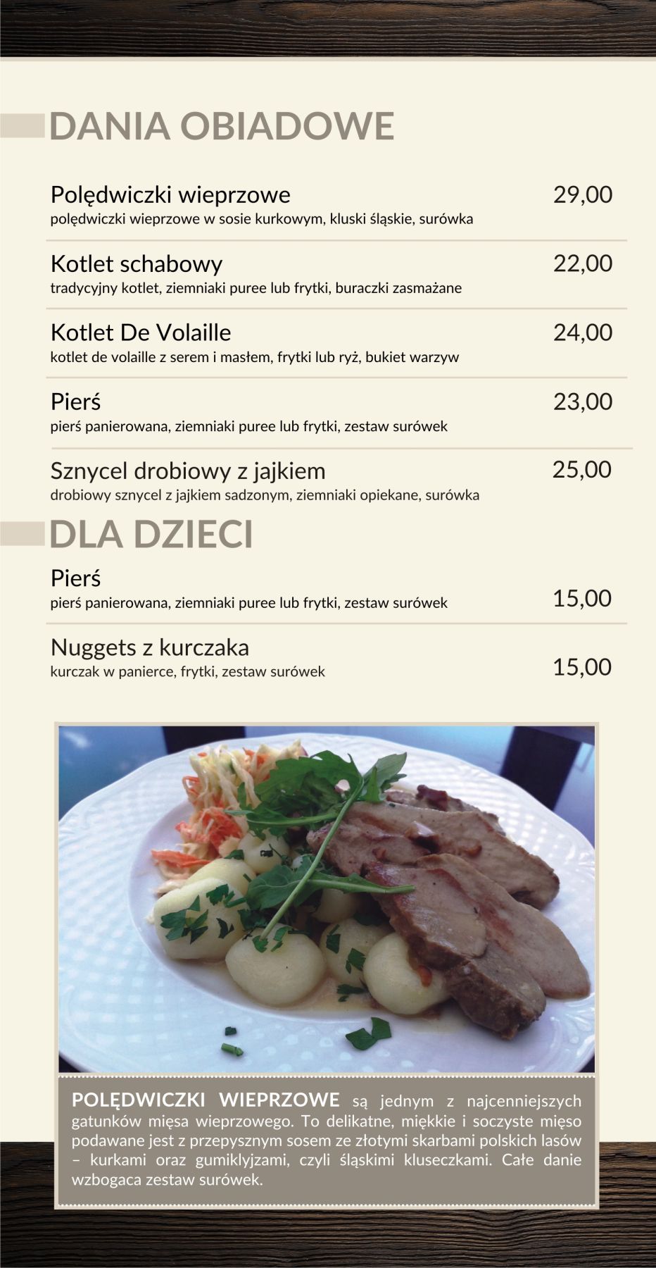 Menu – Pub JK Restauracja Warszawa Gocław